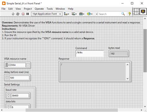 solved labview cannot get serial port response ni community