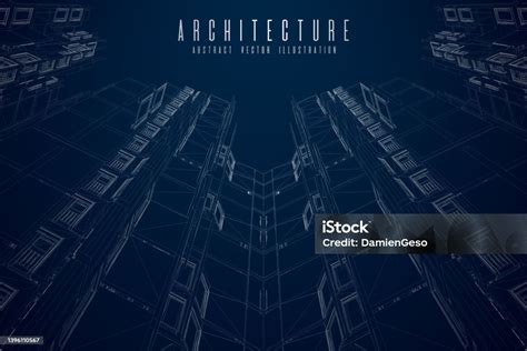 현대 건축 와이어 프레임입니다 도시 와이어 프레임의 개념입니다 와이어 프레임 건물 건축 Cad 드로잉의 그림 3차원 형태에 대한 스톡 벡터 아트 및 기타 이미지 Istock