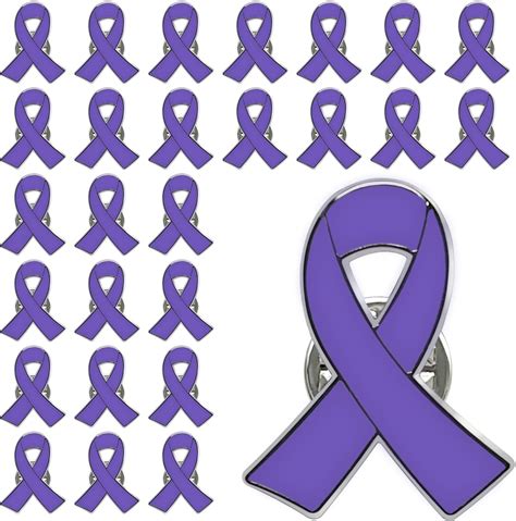 25pcs Purple Awareness Ribbon Pin Lapel For Alzheimers