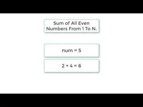 C Program To Find Sum of All Even Numbers From 1 To N, using While loop - YouTube