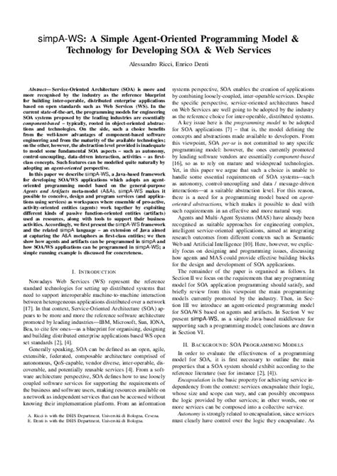 Pdf Simpa Ws A Simple Agent Oriented Programming Model And Technology