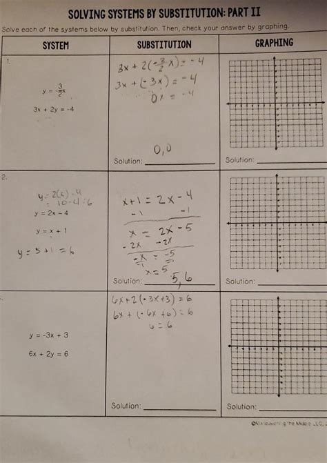 Solved Solving Systems By Substitution Part Ii Solve Each