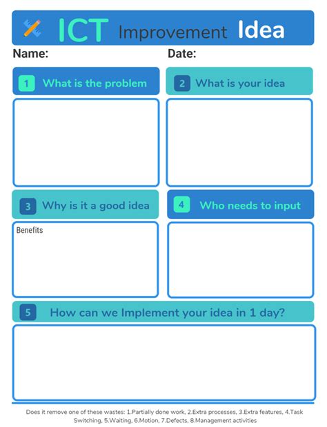 A Continuous Improvement Idea Template