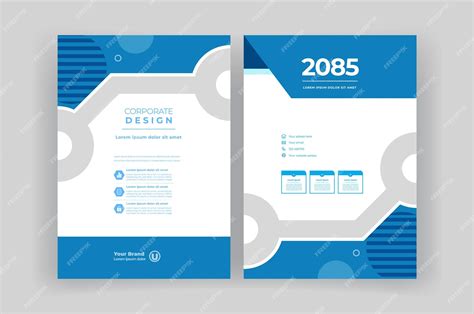 브로셔 연례 보고서 잡지 기업 프레젠테이션 전단지 레이아웃에 대한 책 표지 템플릿 프리미엄 벡터