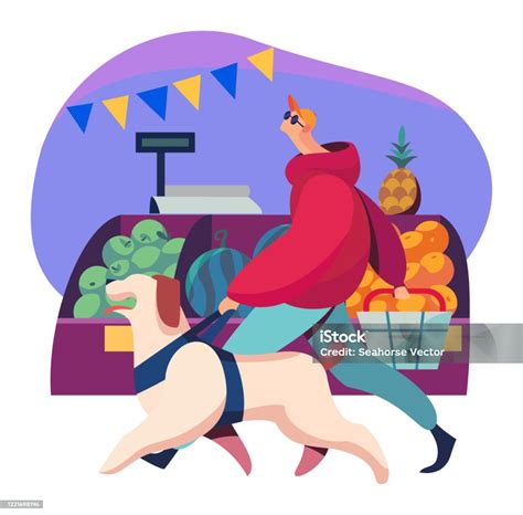 흰색 배경에 거리 개념과 벡터 그림에 눈 개를보고 와 함께 걷는 맹인 재활 에 도움 보기 정적 활동에 대한 스톡 벡터 아트 및 기타 이미지 보기 정적 활동 사람들