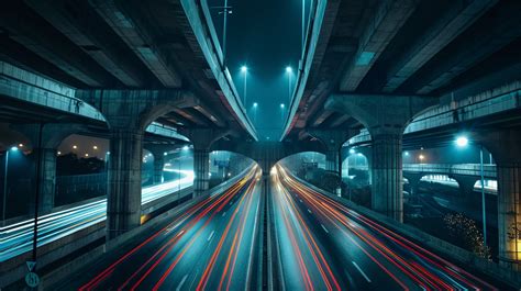 Free Nighttime Traffic Flow Image Night Traffic Lights Download