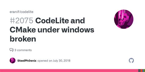 Codelite And Cmake Under Windows Broken Issue Eranif Codelite Github