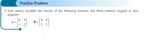 Solved Practice Problem Find Where Possible The Inverse Chegg