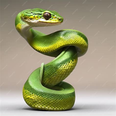 Premium Photo A Pair Of Green Tree Pythons Coil Around Each Other In