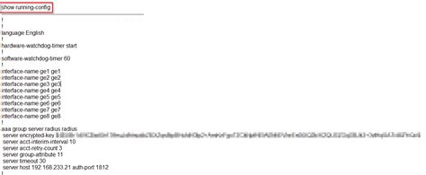 How To Find The Running Config In The Collected Diag Info File For Usg