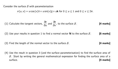 solved consider the surface s with parameterisation r u v