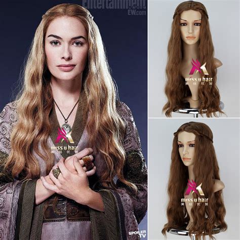 Game Thrones Cersei Lannister Long Wavy Bond Braided Wig Queen Brown