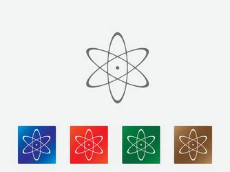 Atom Particle Molecule Physics Icons Flat Vector Image