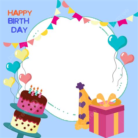 크리 에이 티브 만화 생일 일러스트 페이 스북 테두리 풍선 만화 생신 틀 Png 일러스트 및 Psd 이미지 무료 다운로드 Pngtree