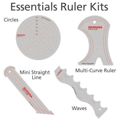 Bernina Essential Ruler Kit 4 Pieces Precision Quilting Topstitch