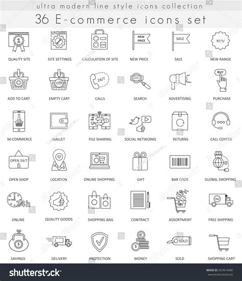 Ecommerce Ultra Modern Outline Line Icons Stock Illustration 567814480 Shutterstock
