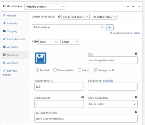 Woocommerce Variation Price
