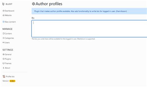 Author Profile Plugins Bludit CMS