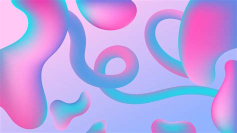 Trendy Neon Summer Flow Lava Shapes Gradient Background Colorful Abstract Fluid 3d Tubes