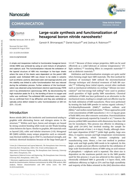 Large Scale Synthesis And Functionalization Of Download Free Pdf