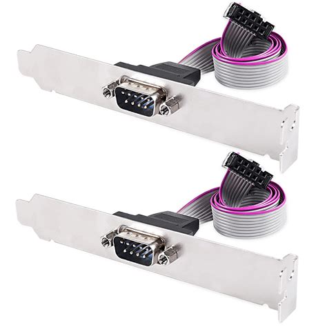 Xmsjsiy Db9 Rs232 Serial Port Bracket To 10 Pin Motherboard Header Panel Mount Adapter Cable Db9