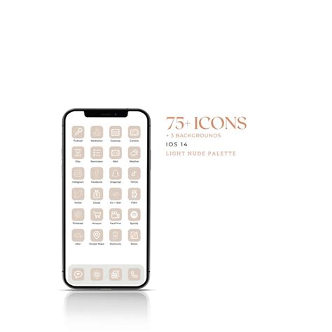 Ios Light Nude App Icons For The Home Screen Pack Etsy Australia