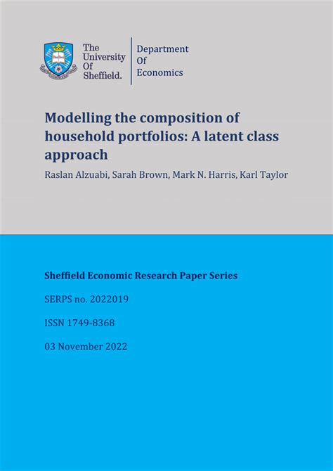 Pdf Modelling The Composition Of Household Portfolios A Latent Class Approach