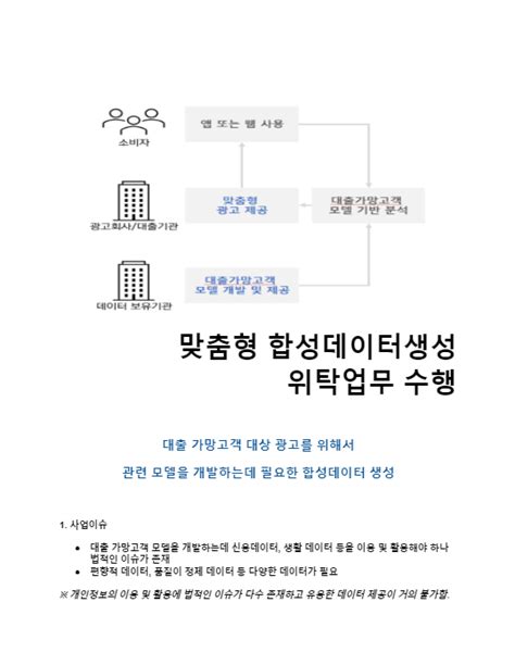 맞춤형 합성데이터생성 위탁업무 수행