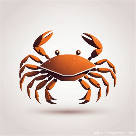 Minimal Rust Inspired Crab Mascot Stable Diffusion Online