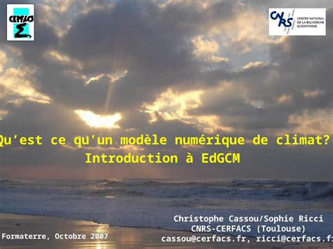 Ppt Quest Ce Quun Modèle Numérique De Climat Introduction à Edgcm