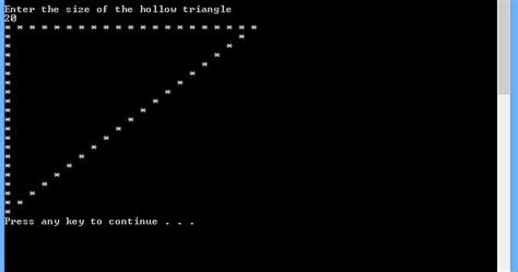 Hollow Right Angled Triangle 2 ~ Shapes In C Free Ctutorial Online