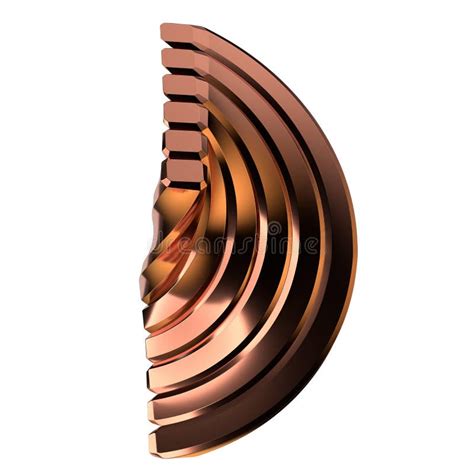Semicircle Coil Copper Metal Object Scientific Shape Isolated Elegant