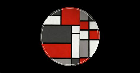 Mondrian Circle Mandrian Circle Red White Sticker Teepublic