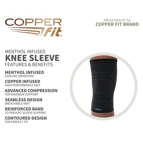 Copper Fit Elite Copper Infused Knee Compression Sleeve Smallmedium