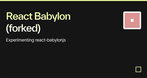 React Babylon Forked Codesandbox