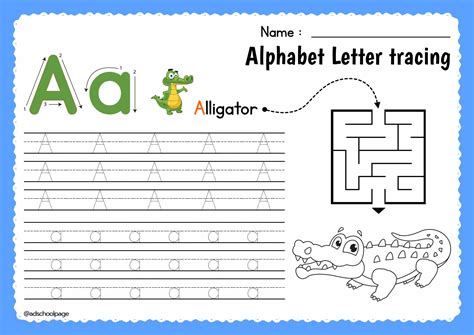 📝ใบงานเขียนตามรอยประ อักษร A Z สื่อ โรงเรียนของเรา Facebook