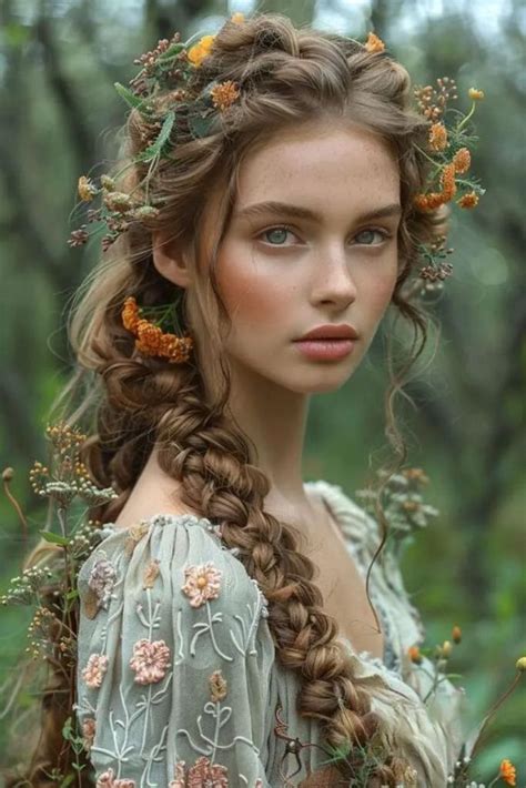 Flowers And Nature Fresh And Fairy Braided Hairstyle Hair Styles Goddess