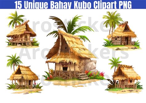 Bahay Kubo Philippines Clipart Png Pack Of Digital Download Etsy