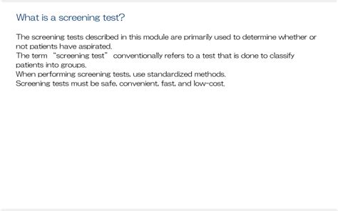 25 Dysphagia Evaluation Screening Test