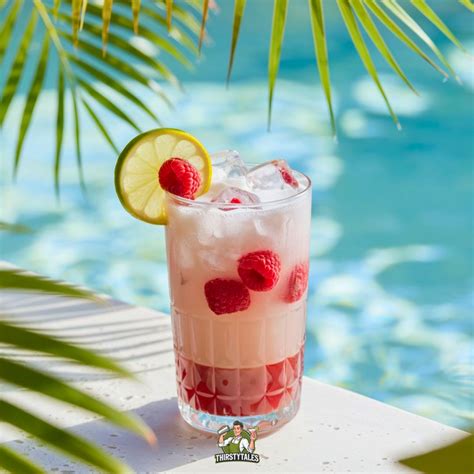 Raspberry Coconut Cooler Cocktail Recipe Thirsty Tales