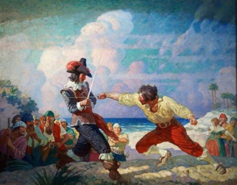N C Wyeth Pirates Sword Fight Circa 1926 Art Print
