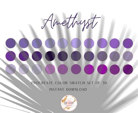 Amethyst Crystal Procreate Palette Color Swatches Color Palette Ipad