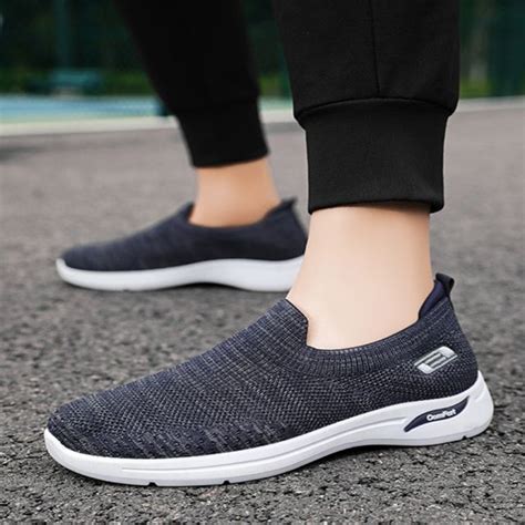 남자 가벼운 런닝화 끈없는 조깅화 운동화 헬스 신발 오너클랜