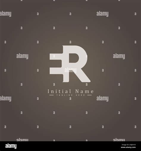 Initial Letter Er Logo Simple Business Logo For Alphabet E And R Monogram Vector Logo