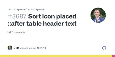 Sort Icon Placed After Table Header Text Issue Bootstrap Vue Bootstrap Vue Github
