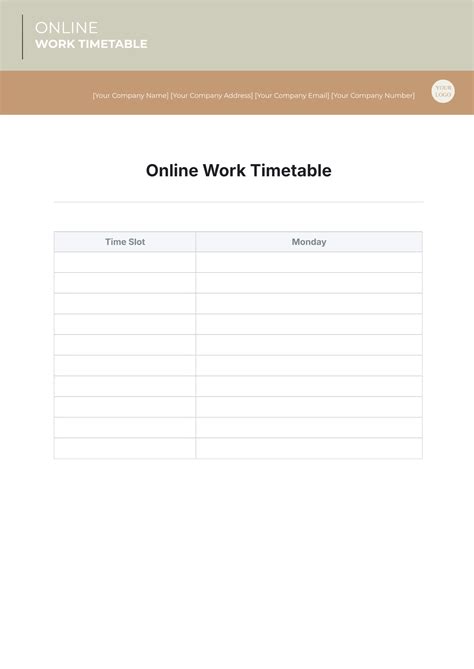 Free Laboratory Timetable Template To Edit Online