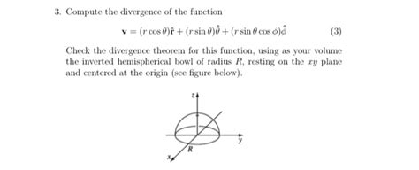 solved 3 compute the divergence of the function v r cos