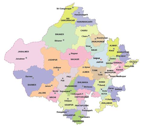 Rajasthan District Map