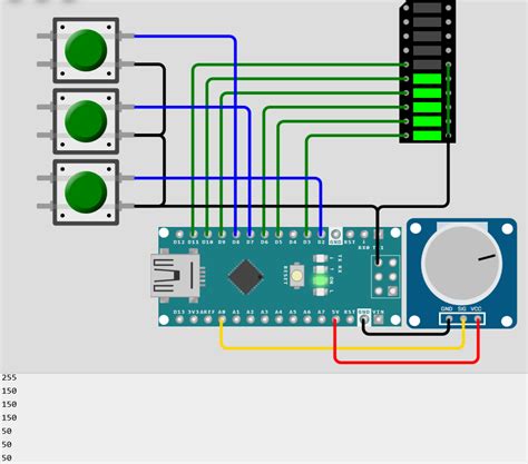 Led Control System Using Arduino Potentiometer And Push Buttons Page 2 Programming