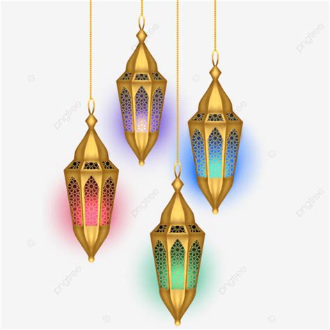 황금 등불 장식 칸델라 랜턴 장식 이슬람 장식 Png 일러스트 및 Psd 이미지 무료 다운로드 Pngtree